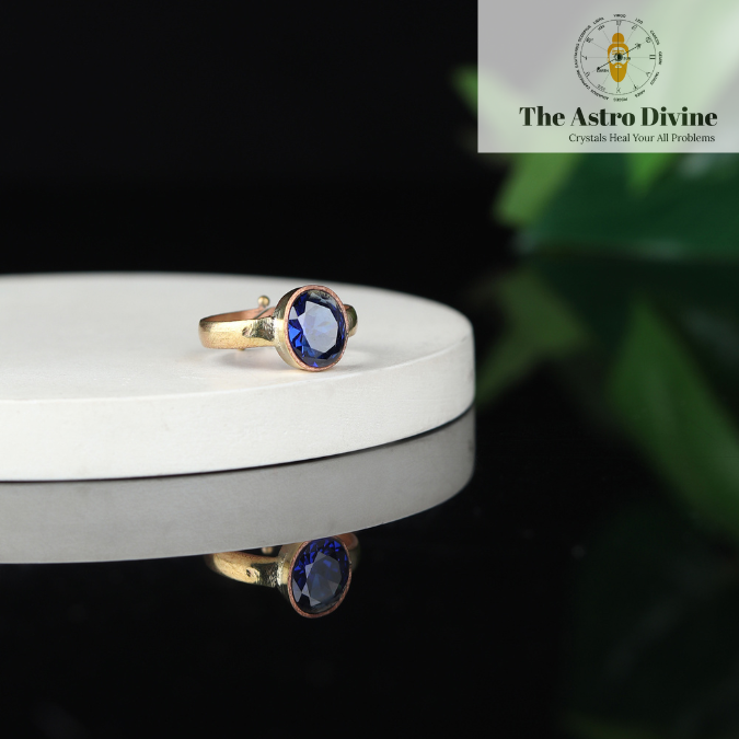 Natural Blue Sapphire Neelam Ashtadhatu Adjustable Ring – Theastrodivine
